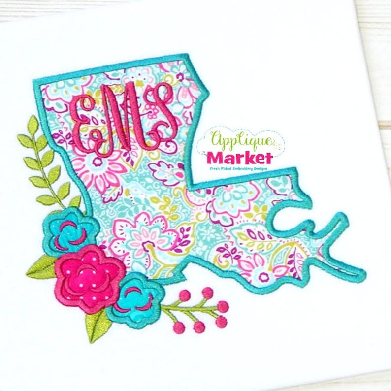 Machine Embroidery Design Embroidery Louisiana Flowers Applique INSTANT ...