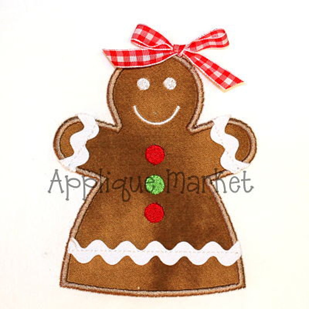 Machine Embroidery Design Applique Gingerbread Girl INSTANT DOWNLOAD - Etsy