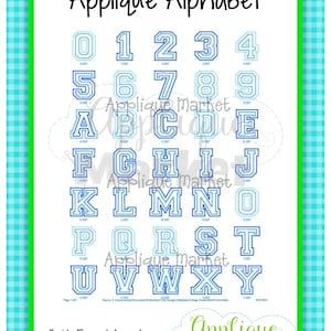 Machine Embroidery Design College Double Applique Alphabet INSTANT ...