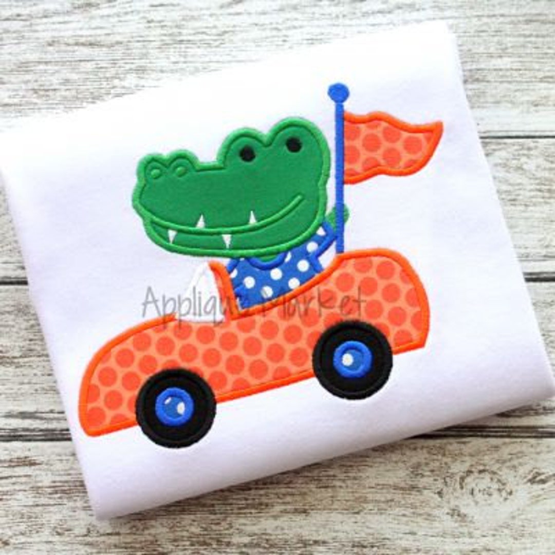 Machine Embroidery Design Applique Gator Mascot Car INSTANT DOWNLOAD - Etsy