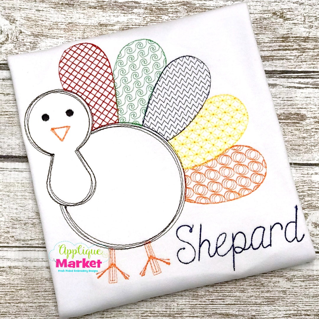 Machine Embroidery Design Turkey Vintage INSTANT DOWNLOAD - Etsy