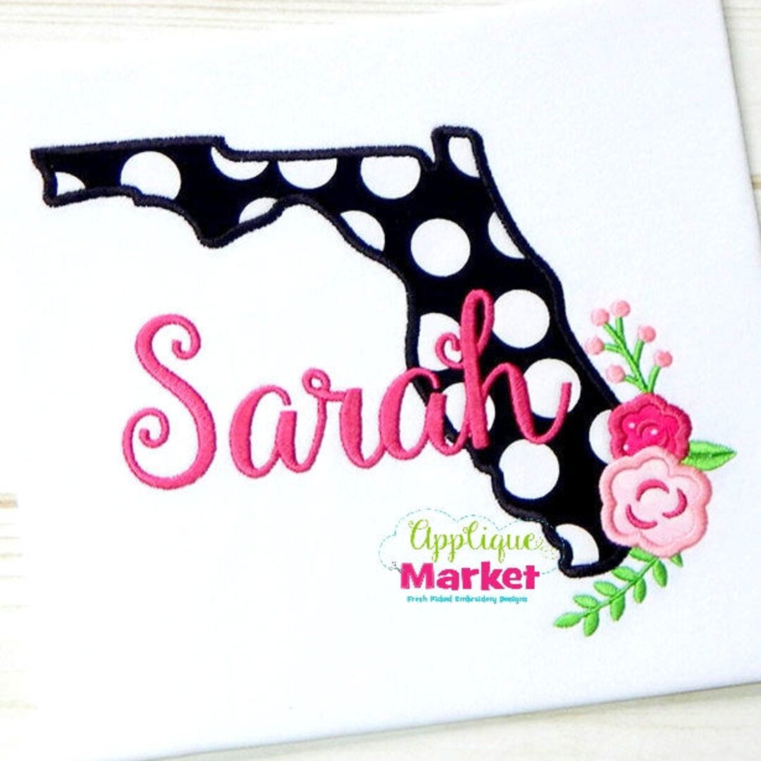 Machine Embroidery Design Embroidery Florida Flowers Applique INSTANT ...