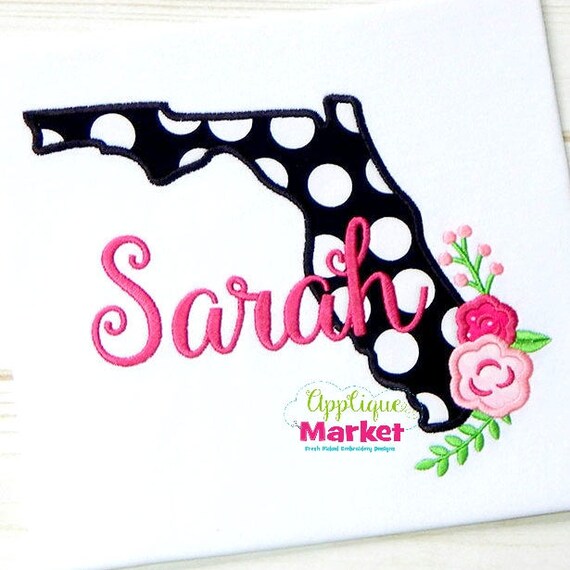 Machine Embroidery Design Embroidery Florida Flowers Applique - Etsy