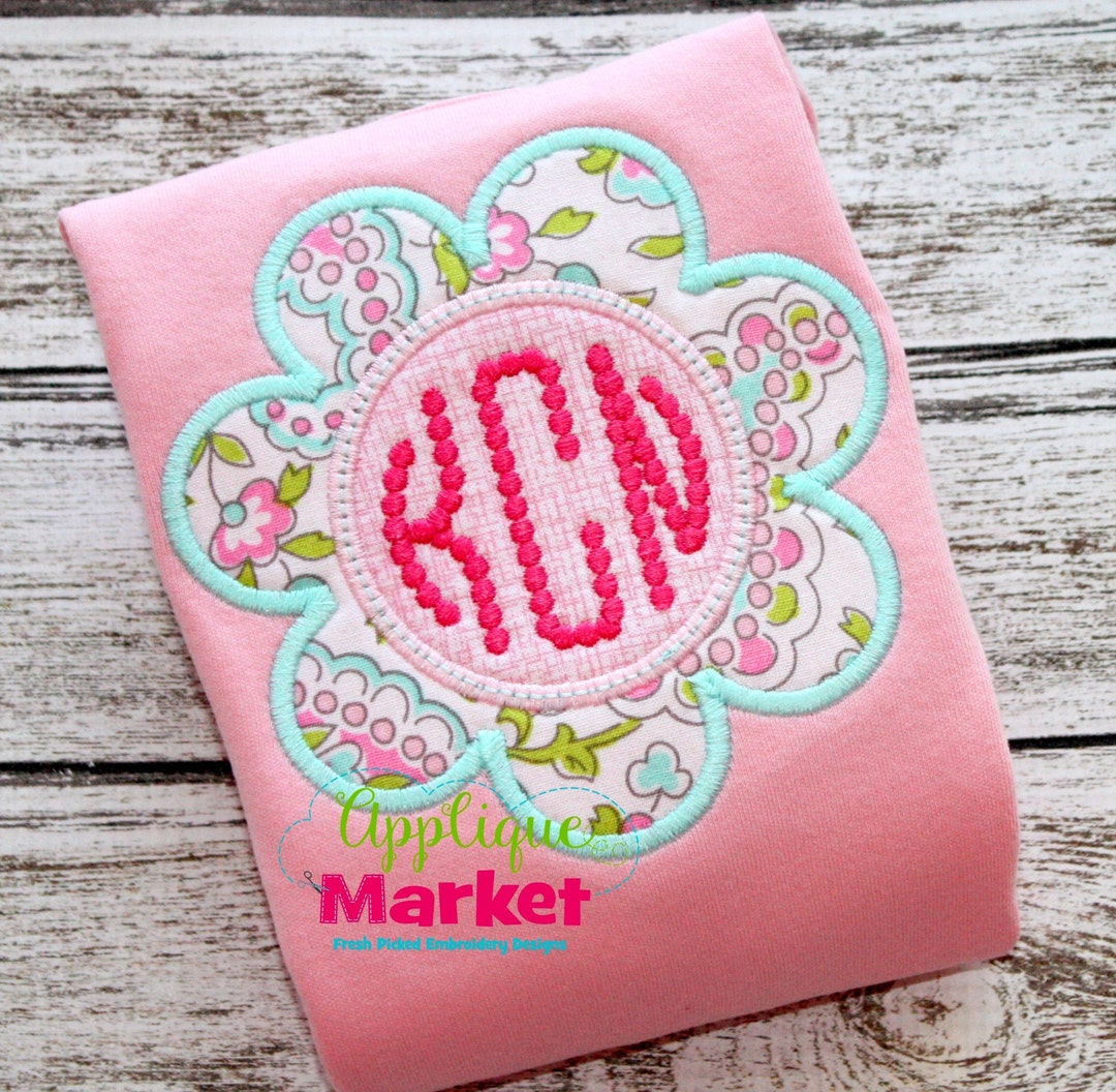 Machine Embroidery Design Applique Flower Frame INSTANT DOWNLOAD - Etsy