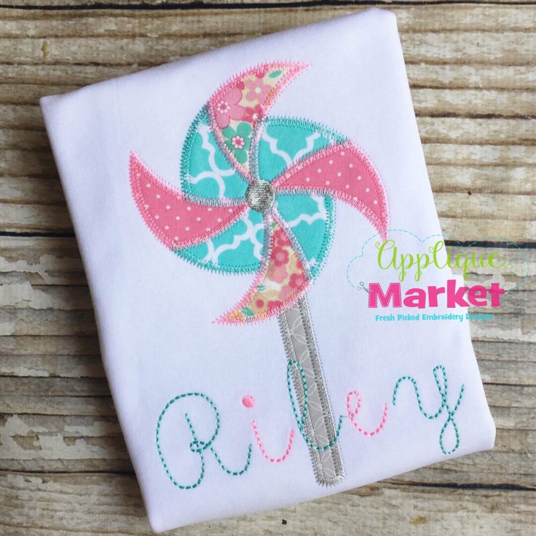 Machine Embroidery Design Embroidery Pinwheel Zig Zag Applique INSTANT ...