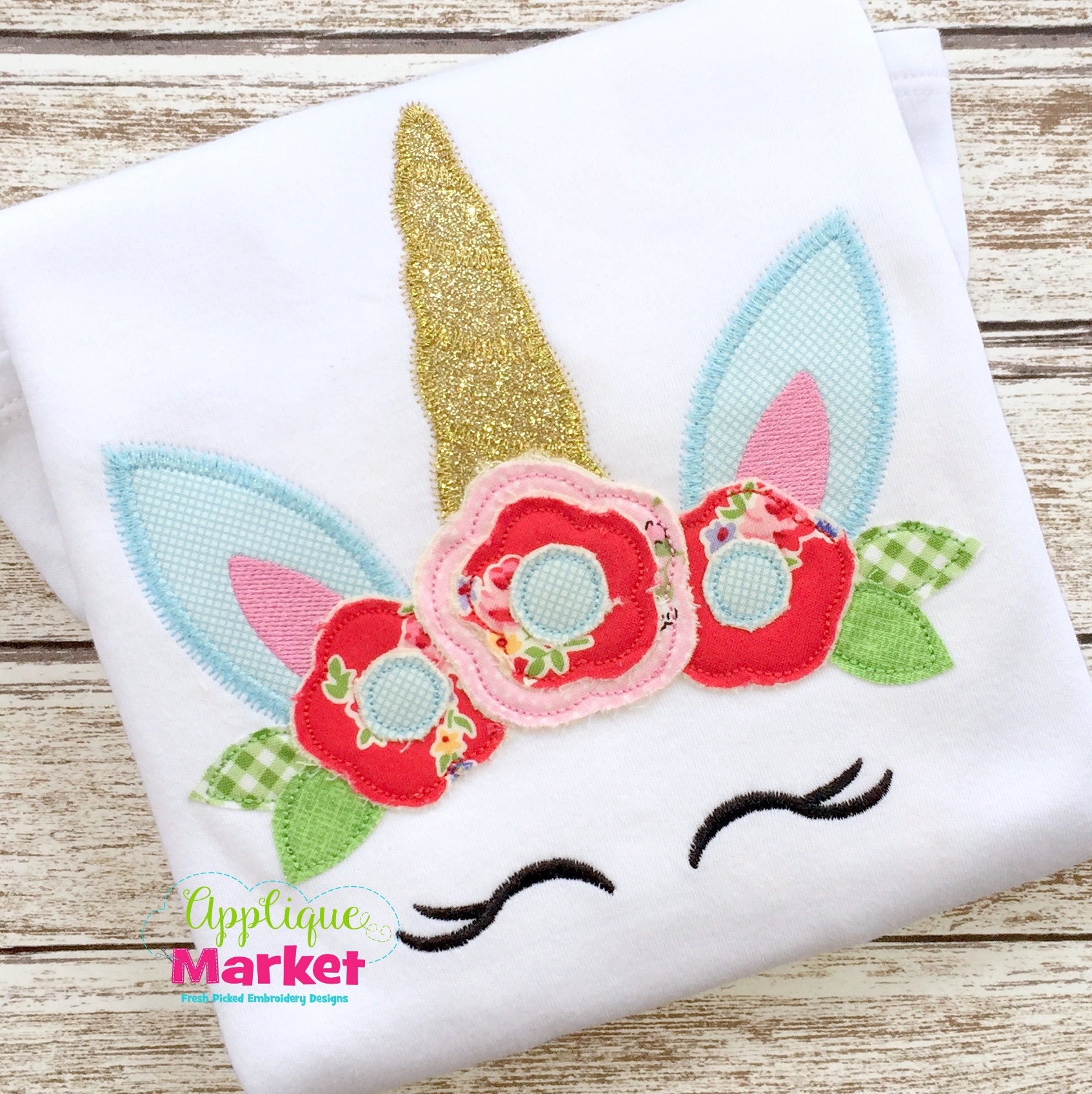 Machine Embroidery Design Applique Unicorn Zig Zag INSTANT | Etsy