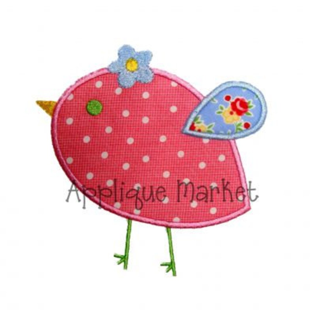 Machine Embroidery Design Applique Bird INSTANT DOWNLOAD - Etsy