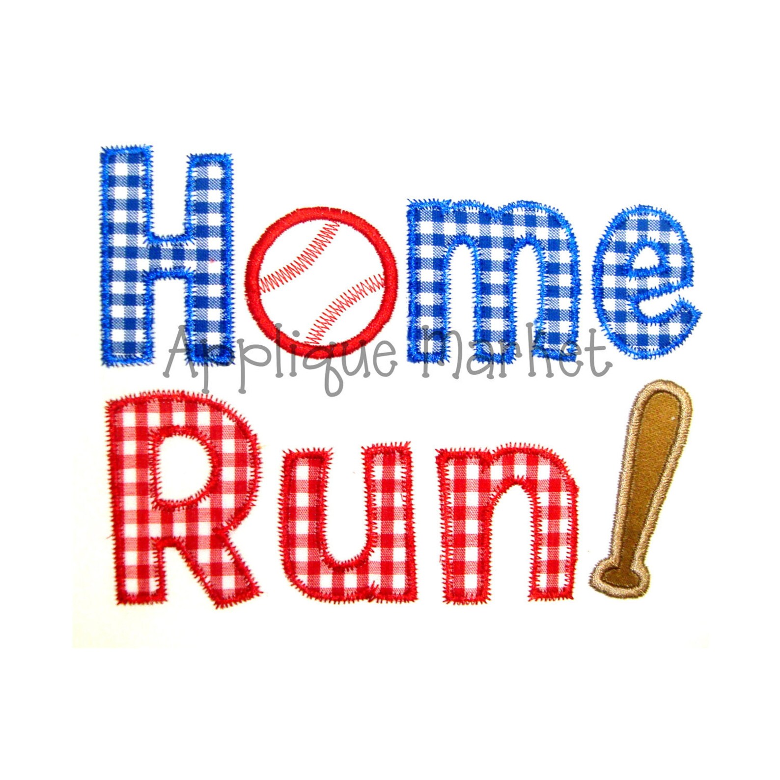 Machine Embroidery Design Applique Baseball Home Run INSTANT - Etsy