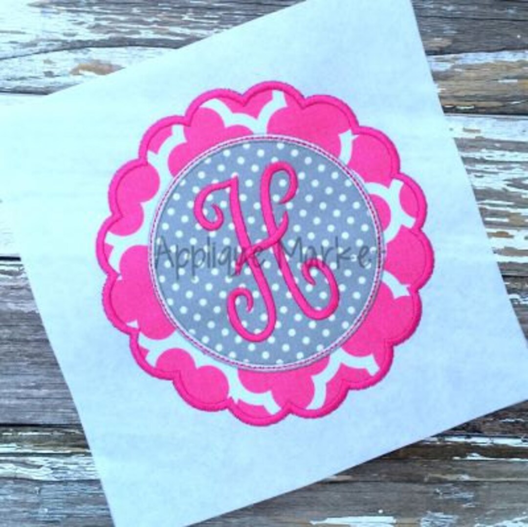 Machine Embroidery Design Applique Scallop Circle With Topstitching ...