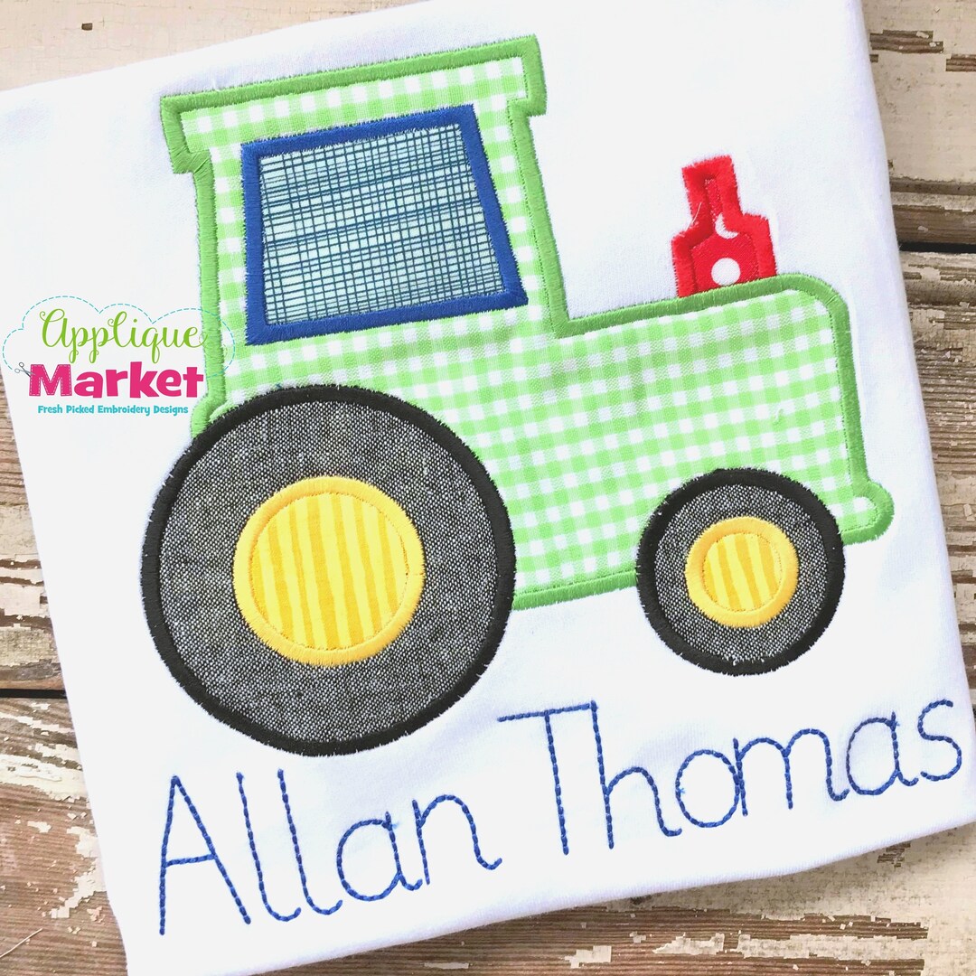 Machine Embroidery Design Applique Farm Tractor INSTANT DOWNLOAD - Etsy