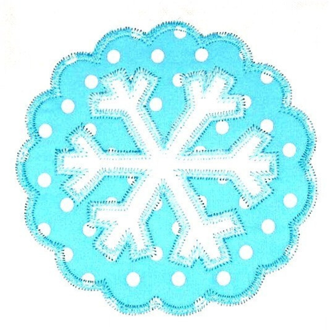 Machine Embroidery Design Applique Snowflake Satin and Zig Zag - Etsy