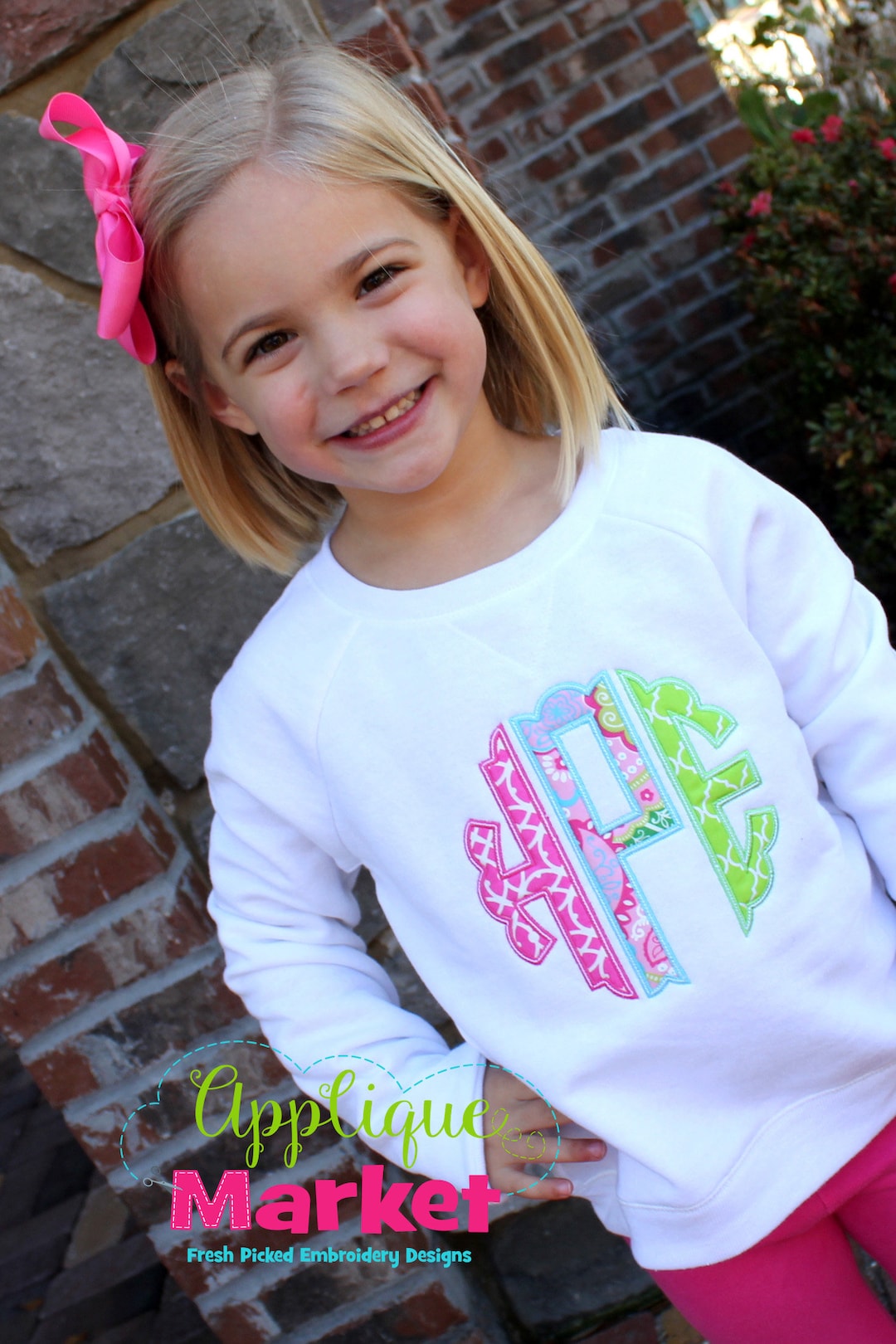 Machine Embroidery Design Round Scallop Applique Monogram Font INSTANT ...