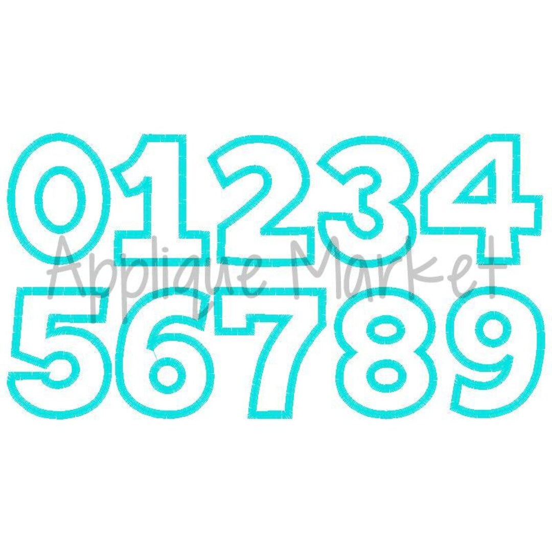 Machine Embroidery Design Applique Numbers 7 Sizes INSTANT DOWNLOAD - Etsy