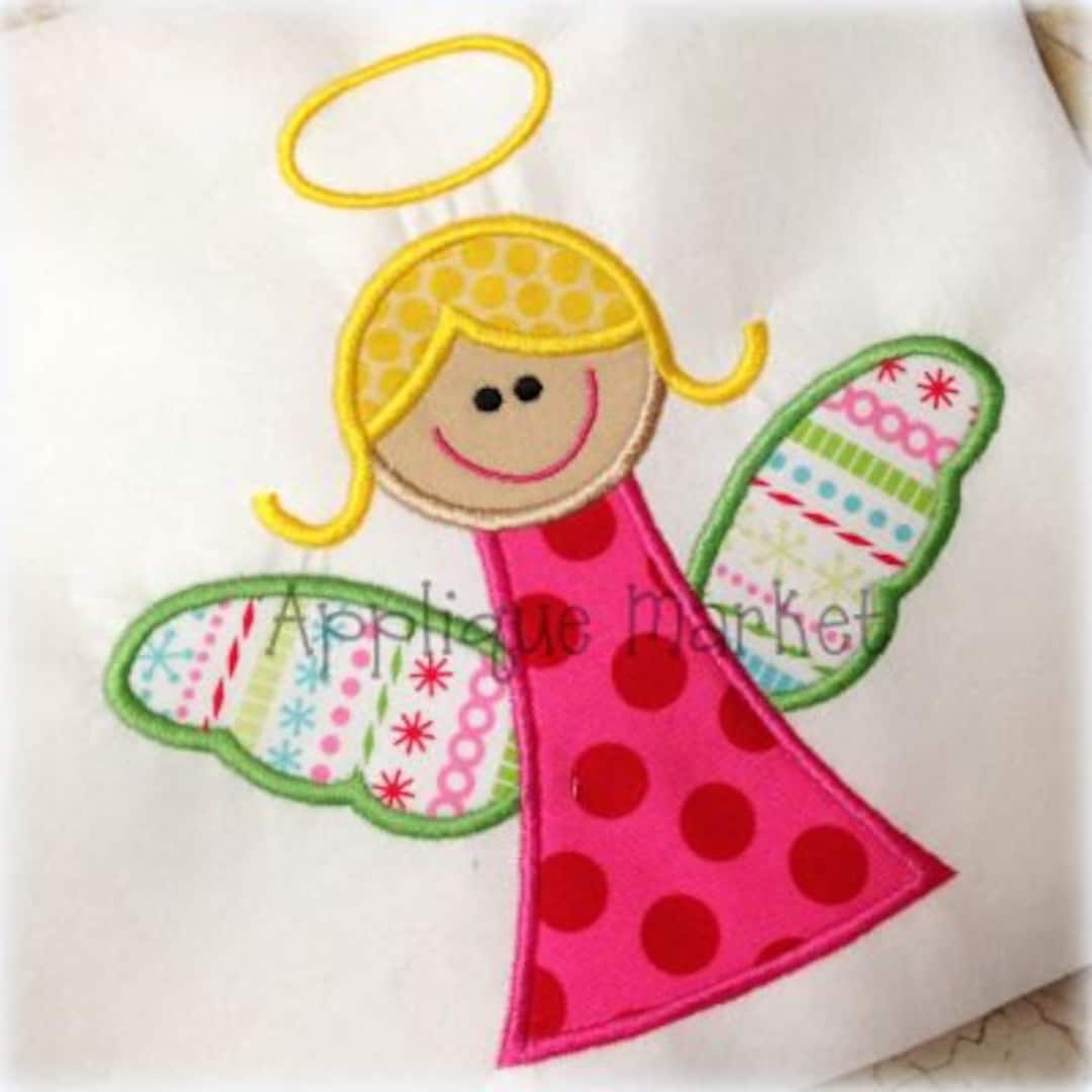 Machine Embroidery Design Applique Angel INSTANT DOWNLOAD - Etsy