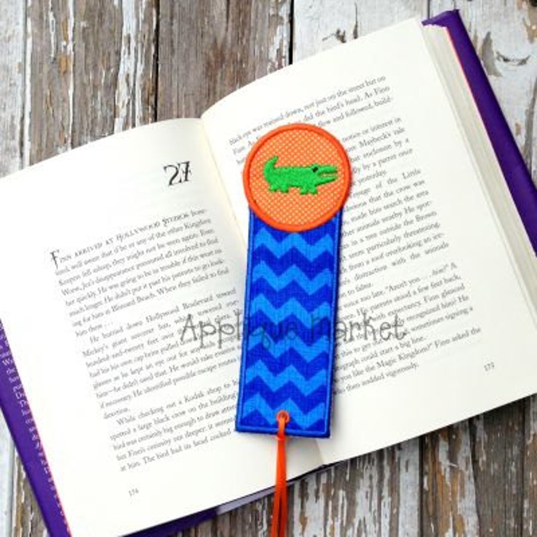 Machine Embroidery Design Applique Appli-pocket Gator Circle Bookmarn ...