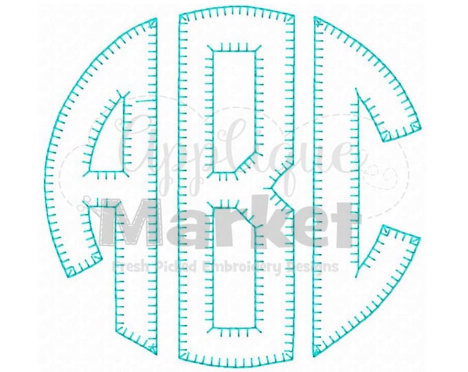 Machine Embroidery Design Fishtail Monogram Applique Font INSTANT ...