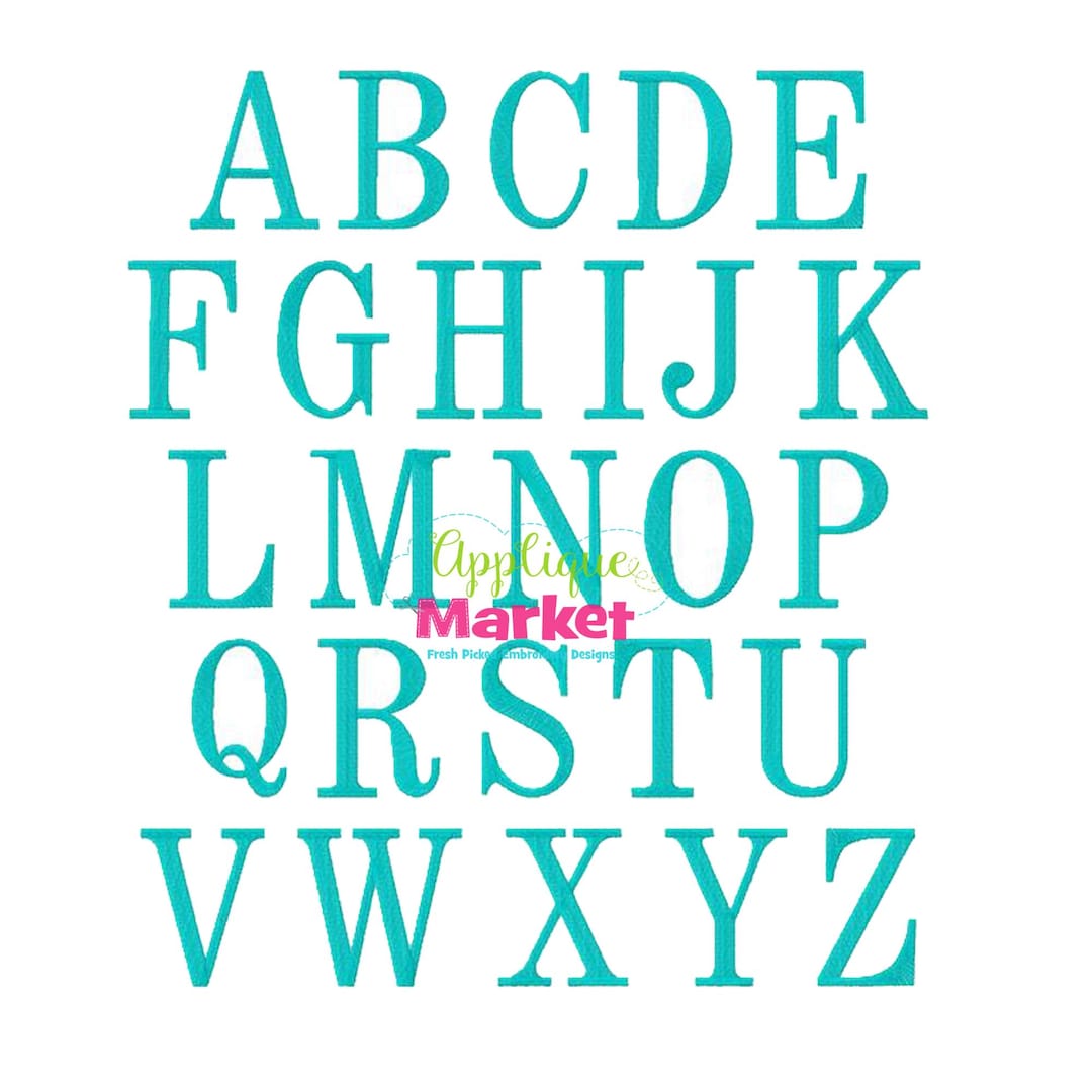 Machine Embroidery Design Serif Block Jumbo Alphabet Font INSTANT ...