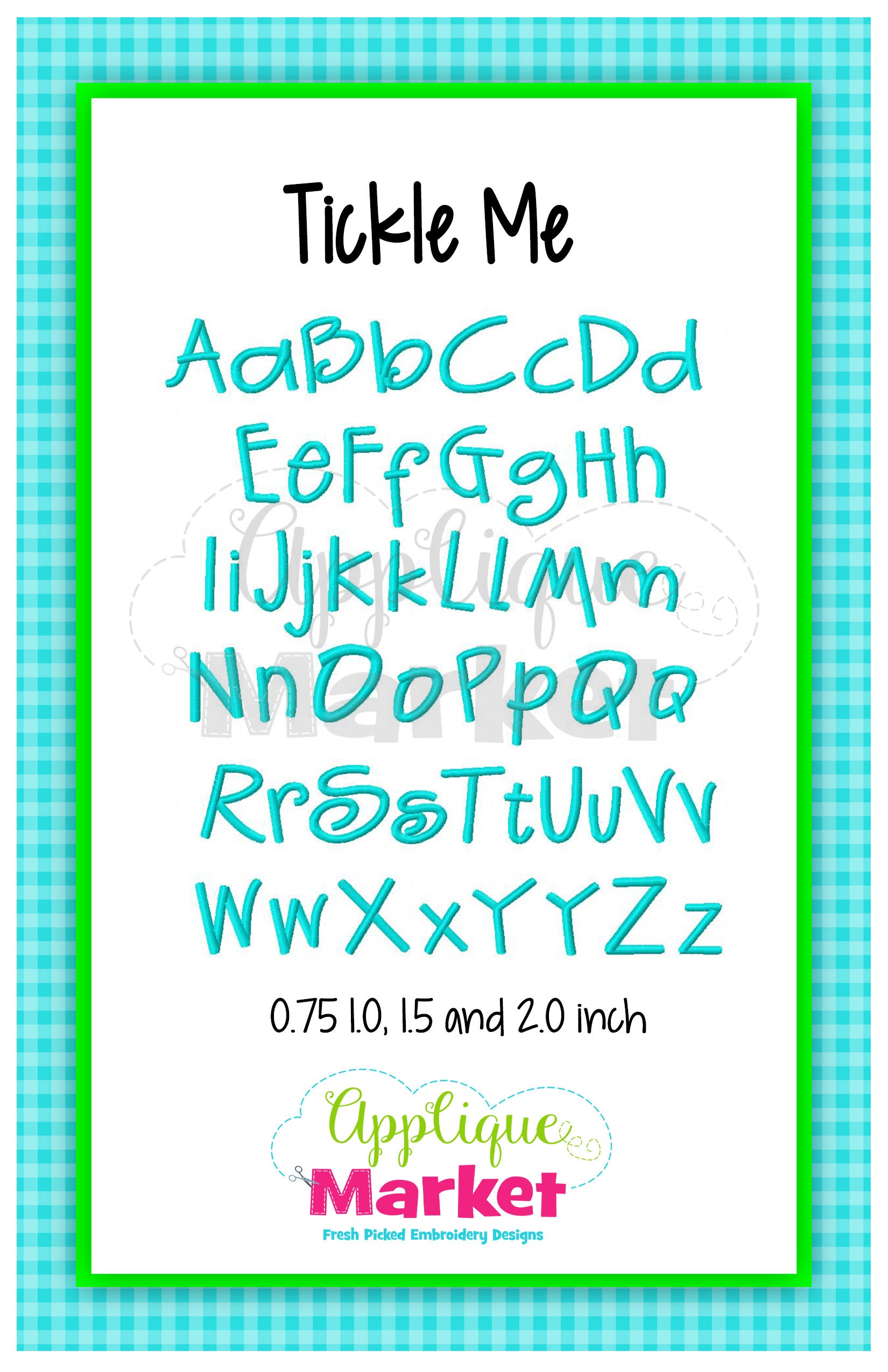 Machine Embroidery Design Font Tickle Me INSTANT DOWNLOAD - Etsy