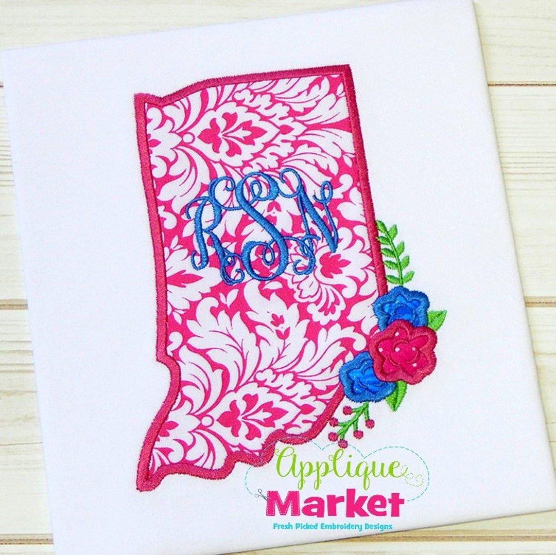 Machine Embroidery Design Embroidery Indiana Flowers Applique INSTANT ...