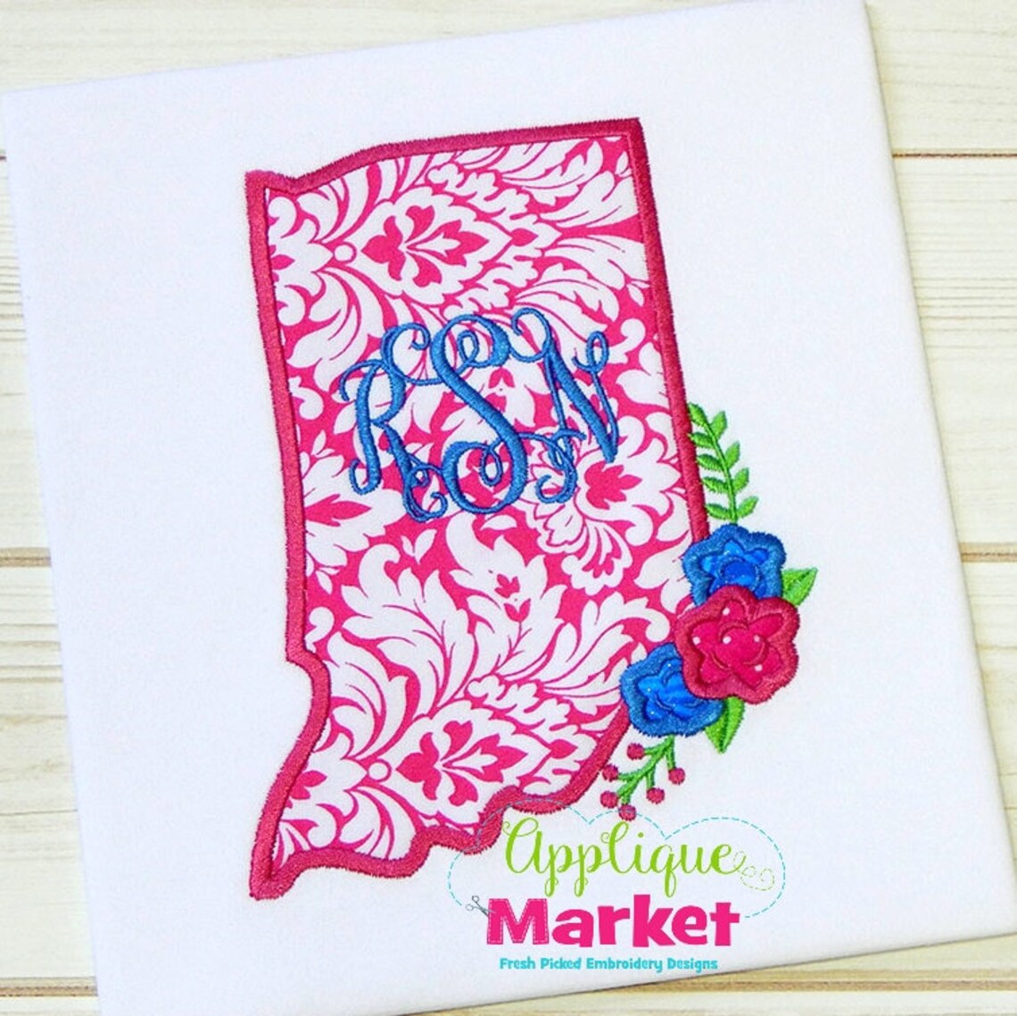 Machine Embroidery Design Embroidery Indiana Flowers Applique | Etsy