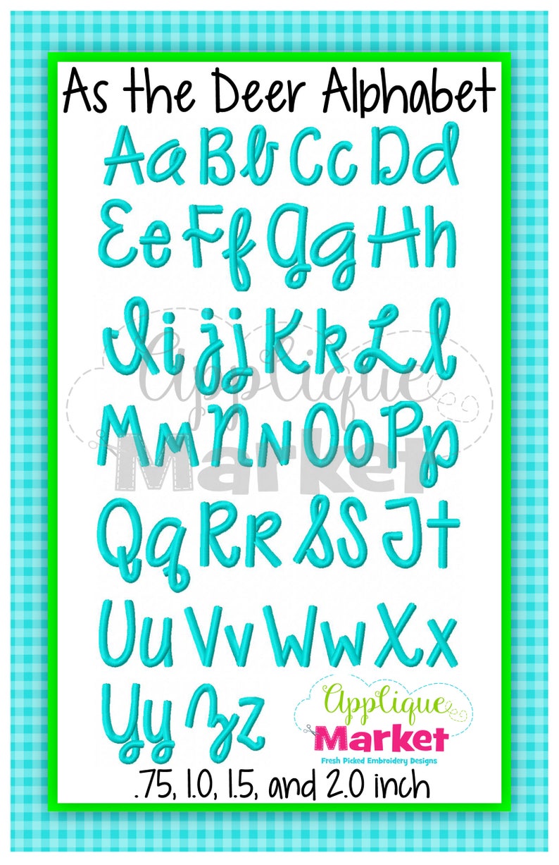 Machine Embroidery Design as the Deer Alphabet Font INSTANT DOWNLOAD - Etsy