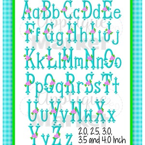 Machine Embroidery Design Fishtail Rose Monogram Alphabet Font INSTANT ...