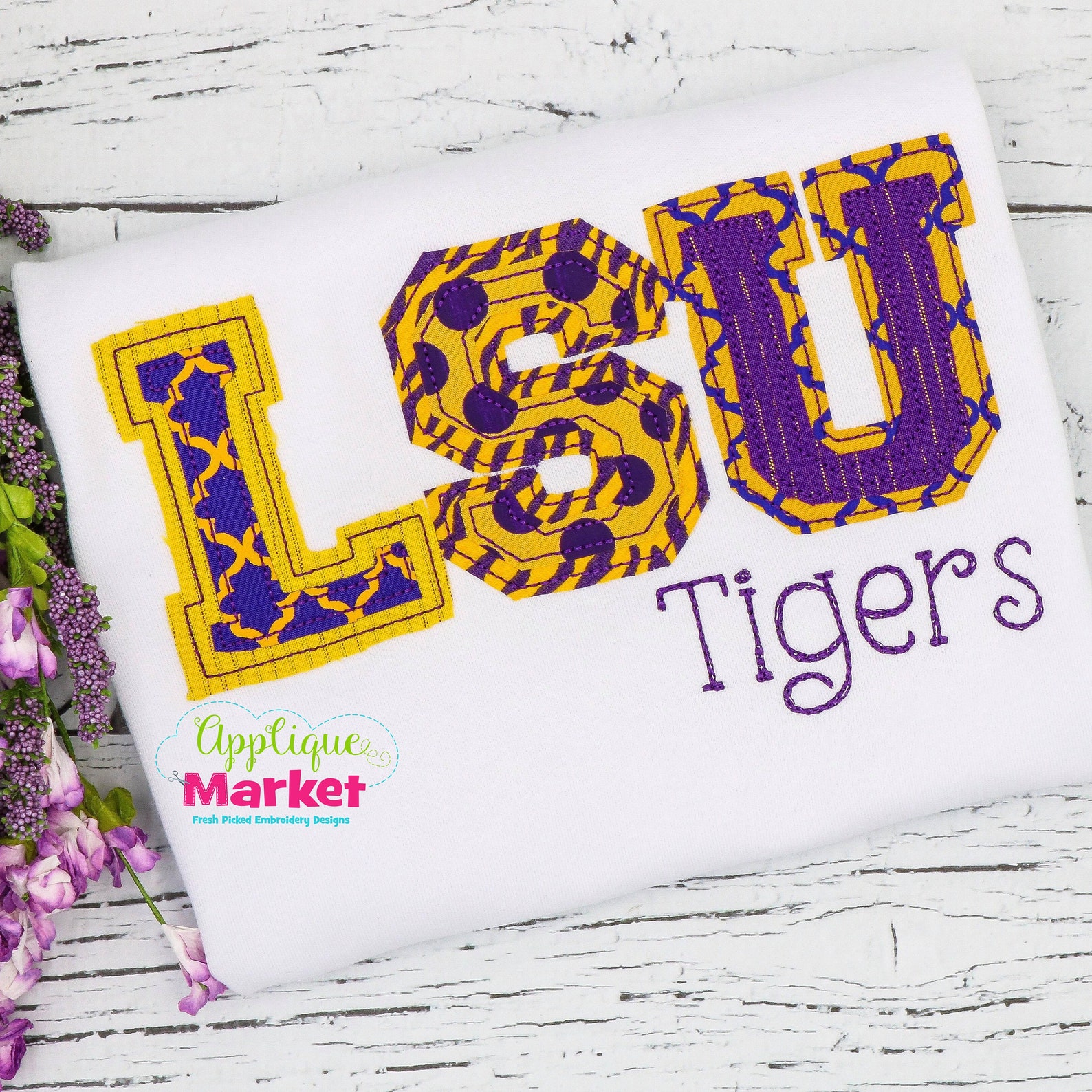 Machine Embroidery Design Applique College Double Applique Bean Stitch ...