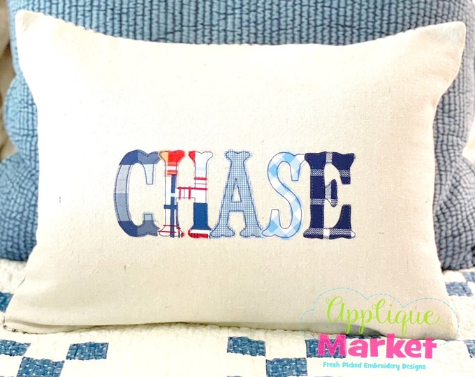 Machine Embroidery Design Fishtail Monogram Applique Font INSTANT ...