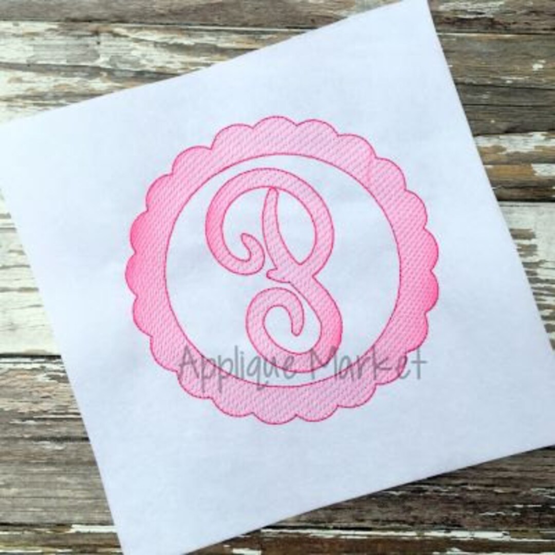 Machine Embroidery Design Scallop Circle Sketch Frame INSTANT DOWNLOAD ...