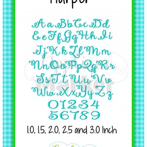 Machine Embroidery Design Harper Alphabet INSTANT DOWNLOAD - Etsy