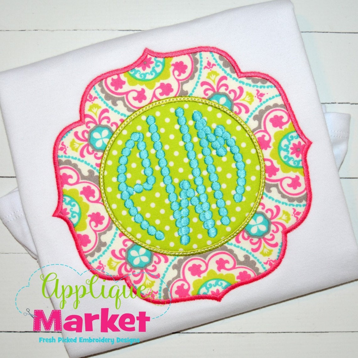 Machine Embroidery Design Embroidery Natural Circle Monogram Beaded ...