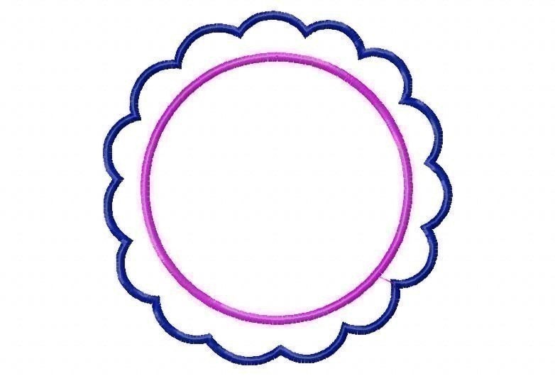 Machine Embroidery Design Scallop Applique Frame INSTANT - Etsy