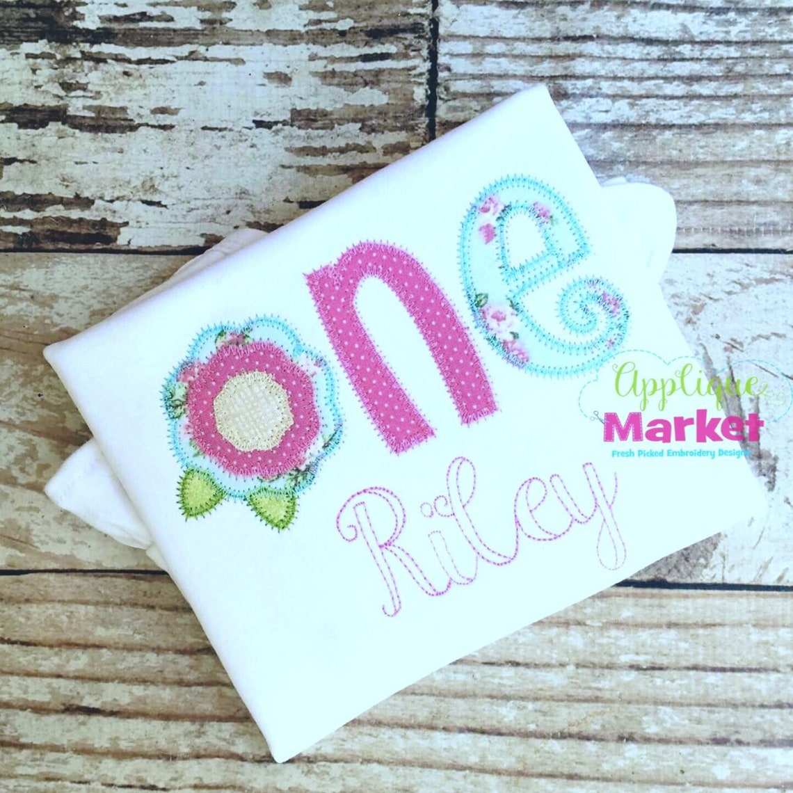 Machine Embroidery Design Embroidery Number One Birthday Flower ...