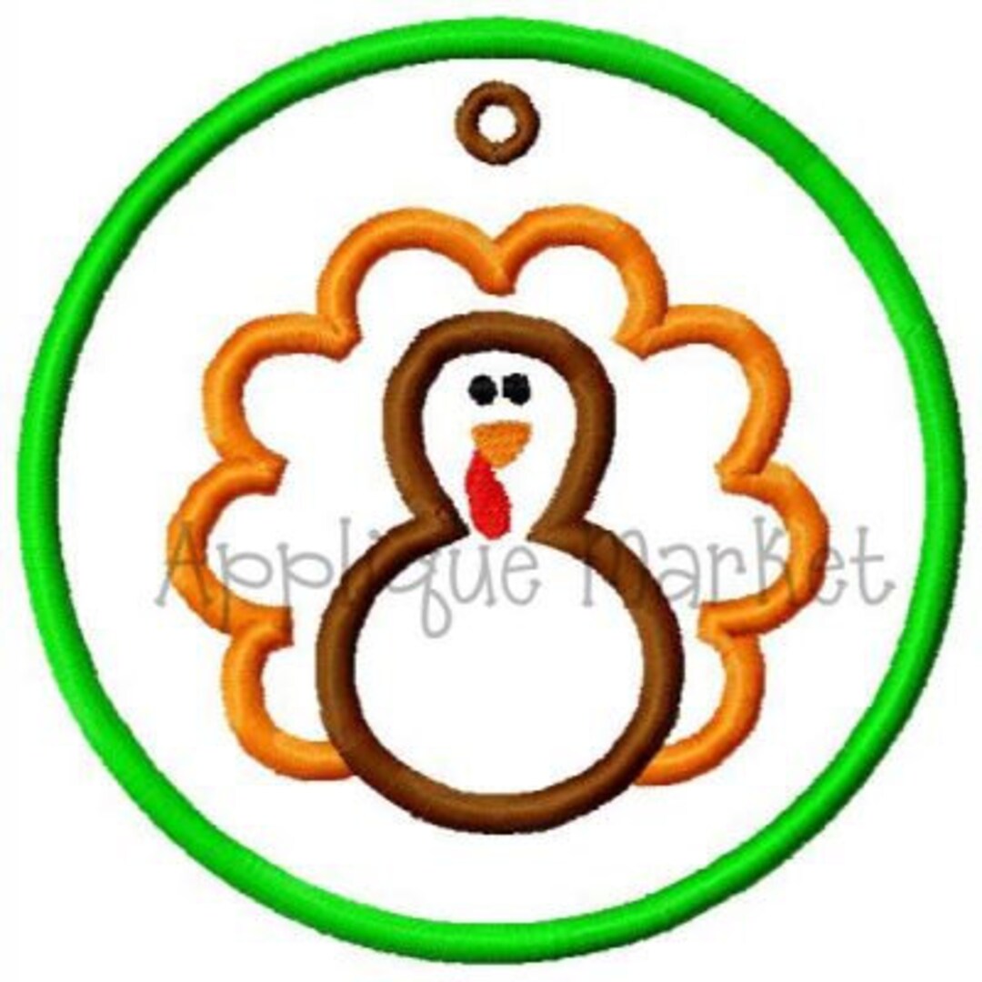 Machine Embroidery Design Applique in the Hoop Turkey Tag INSTANT ...