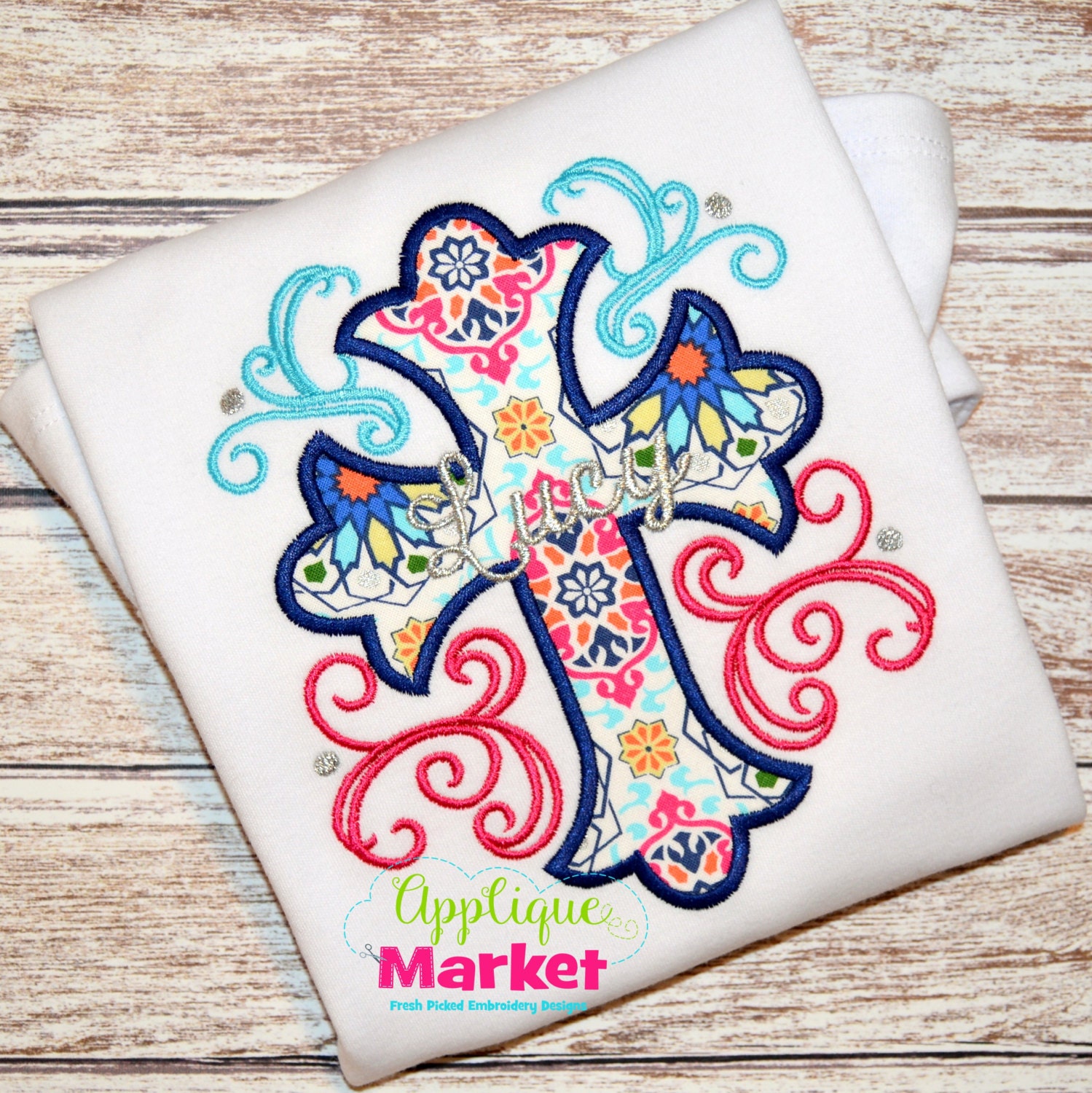 Machine Embroidery Design Embroidery Cross Swirls Applique INSTANT ...