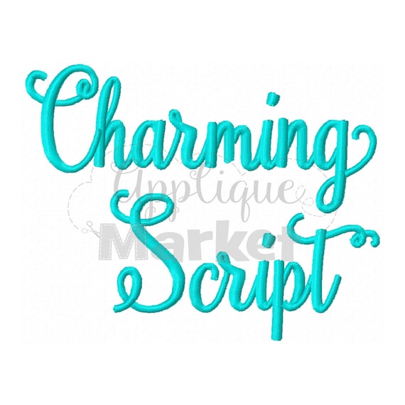 Machine Embroidery Design Applique Charming Script Alphabet - Etsy