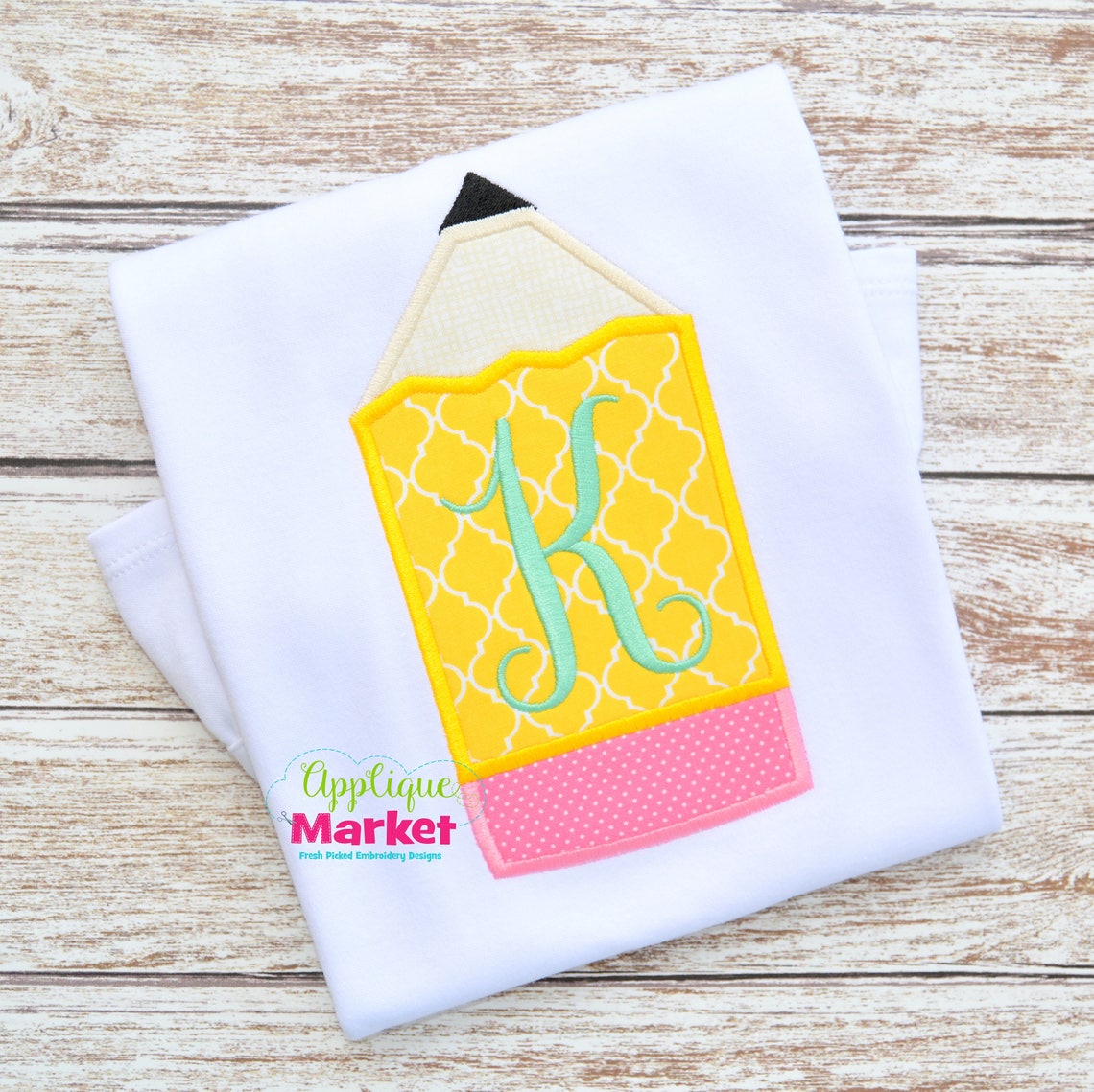 Machine Embroidery Design Applique Pencil INSTANT DOWNLOAD - Etsy