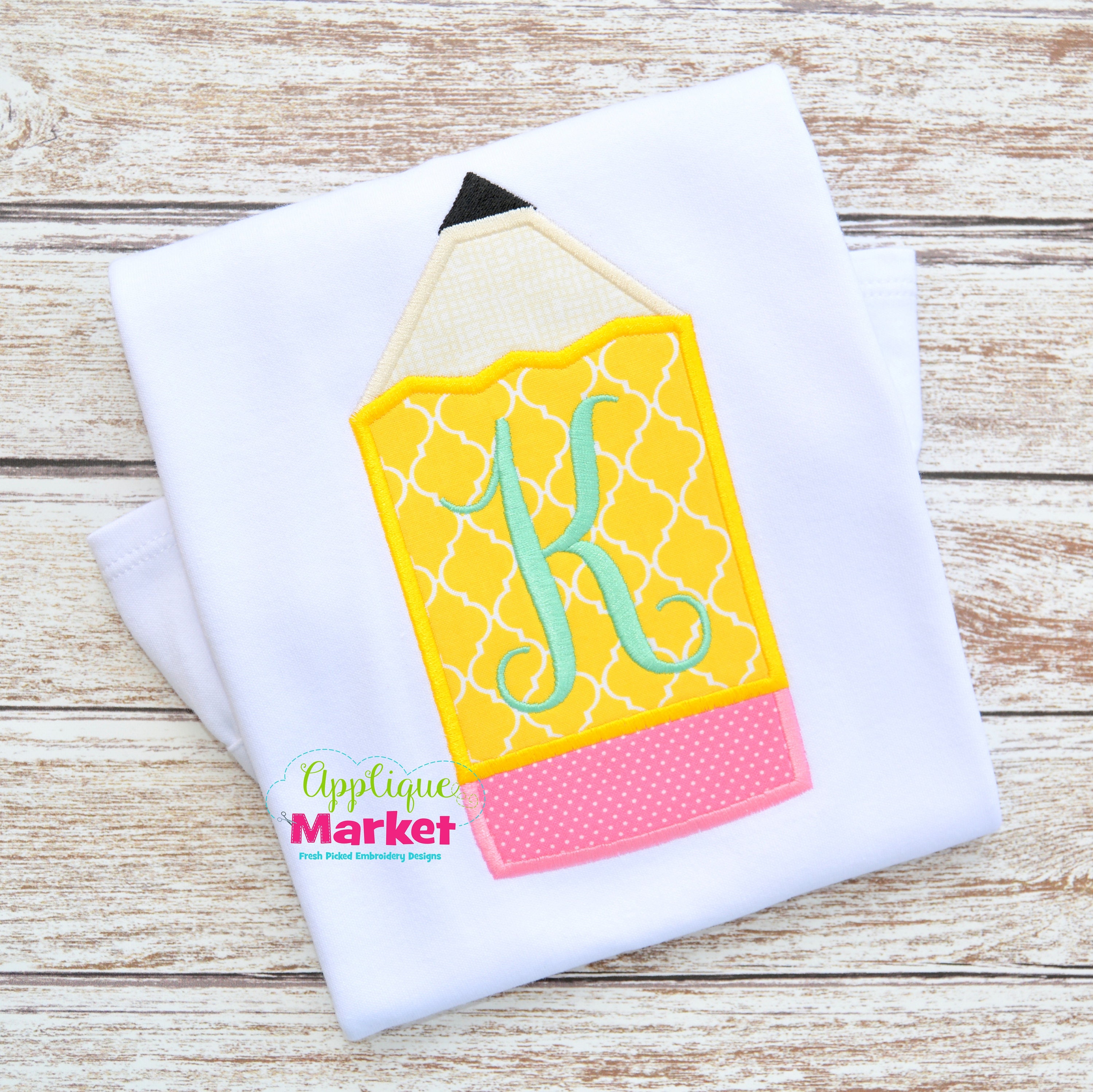 Machine Embroidery Design Applique Pencil INSTANT DOWNLOAD - Etsy