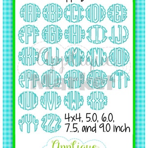 Machine Embroidery Design Round Scallop Applique Monogram Font INSTANT ...