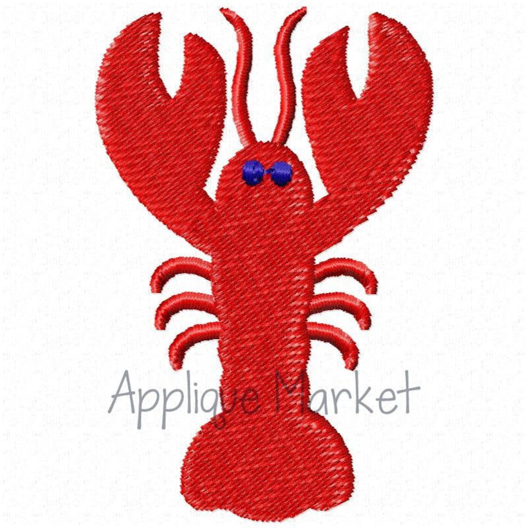 Machine Embroidery Design Applique Lobster Mini INSTANT DOWNLOAD - Etsy