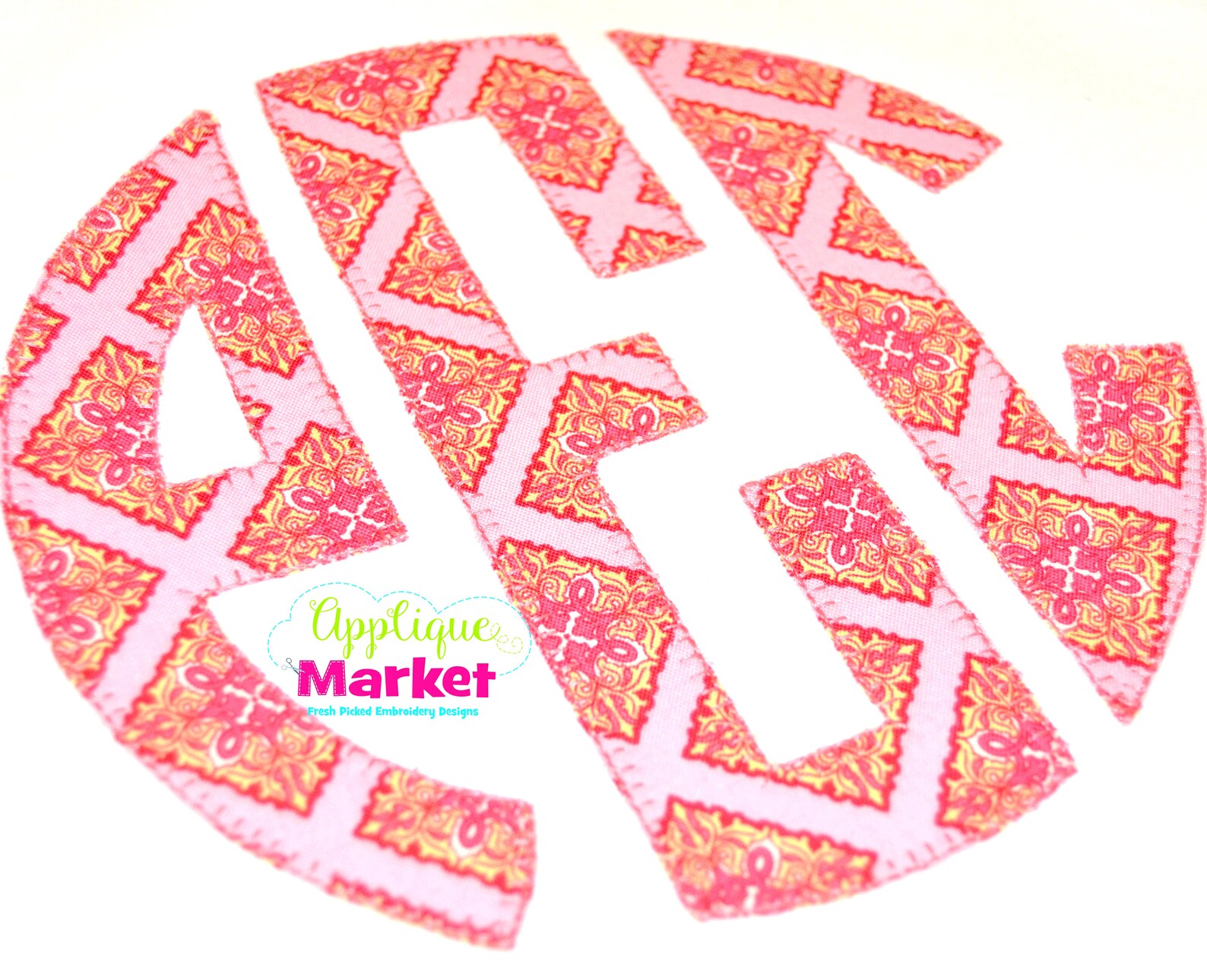 Machine Embroidery Design Round Monogram Applique Blanket | Etsy