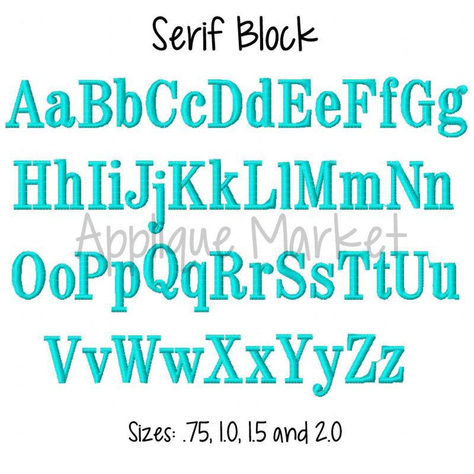 Machine Embroidery Design Serif Block Alphabet INSTANT - Etsy