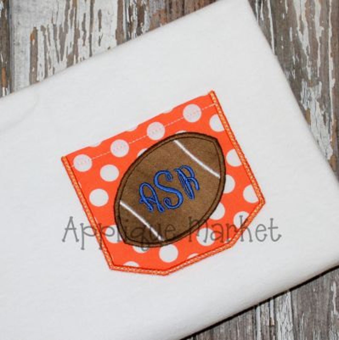 Machine Embroidery Design Applique Appli-pocket 2 With Football INSTANT ...