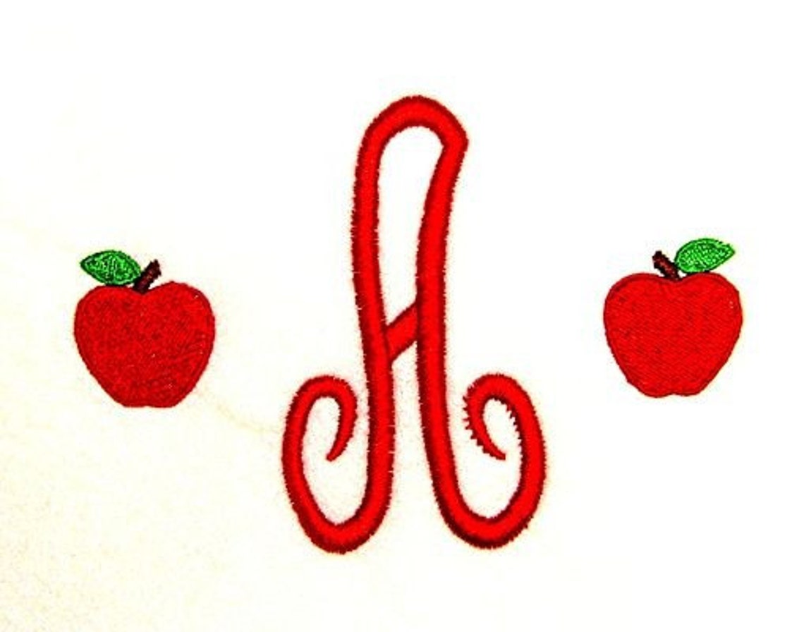 Machine Embroidery Design Apple Mini Monogram INSTANT DOWNLOAD - Etsy
