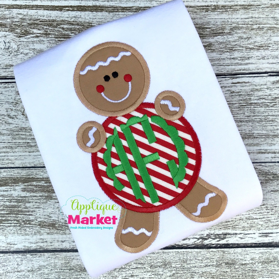 Machine Embroidery Design Embroidery Gingerbread Monogram - Etsy