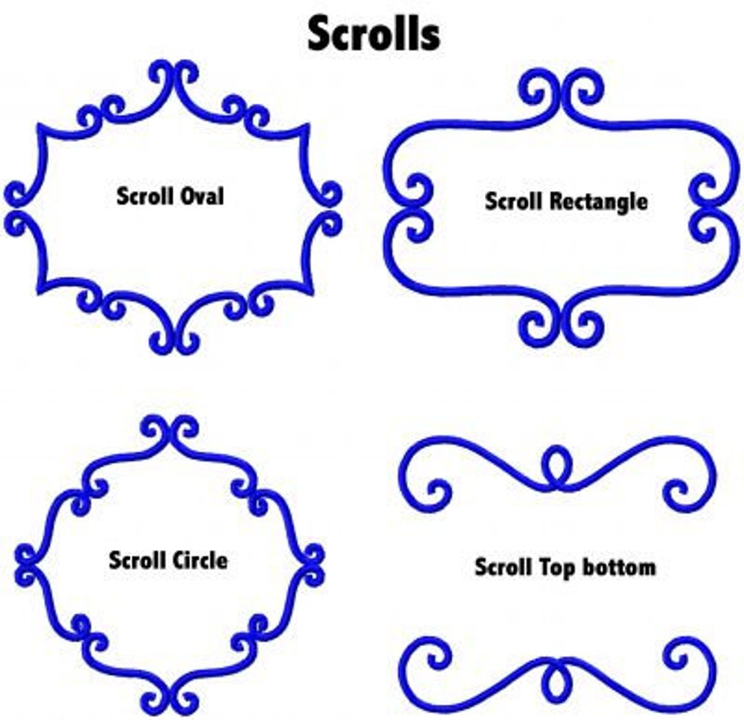 Machine Embroidery Design Embroidery Frame Scroll Set INSTANT DOWNLOAD ...