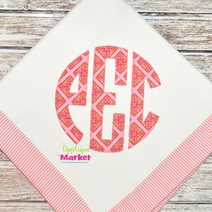 Machine Embroidery Design Round Monogram Applique Blanket Stitch Font ...