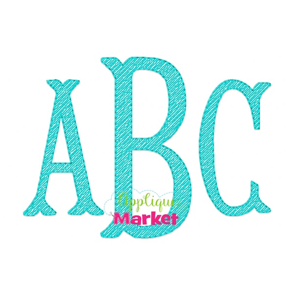 Fishtail Embroidery Font - Etsy