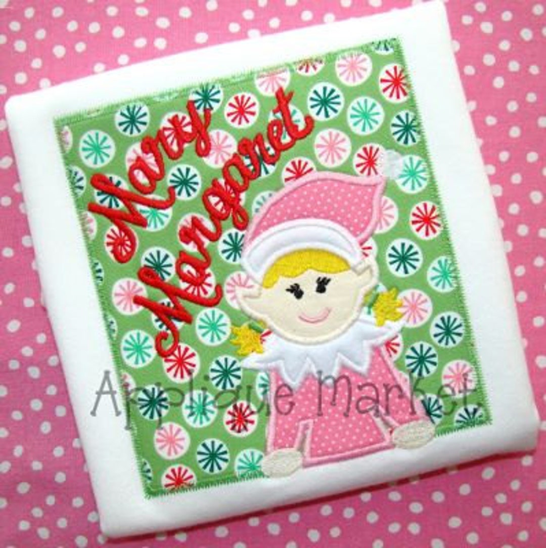Machine Embroidery Design Applique Elf Girl Box INSTANT DOWNLOAD - Etsy