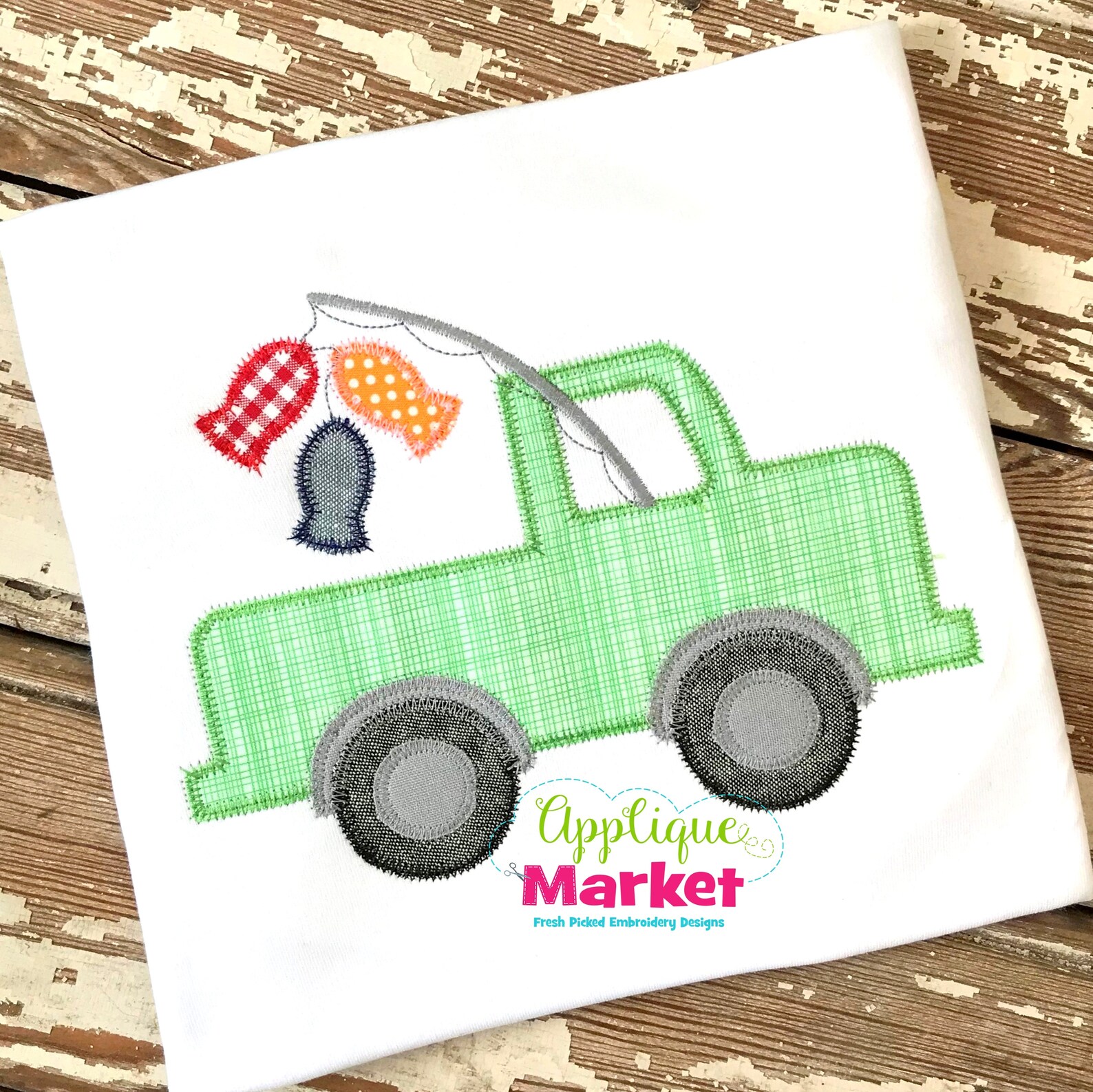 Machine Embroidery Design Applique Truck Fish Zig Zag Stitch | Etsy